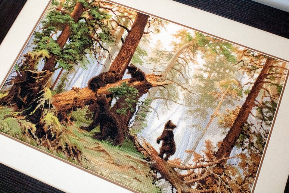 DIY Needlepoint Counted Cross Stitch "Morning in a Pine Forest ...