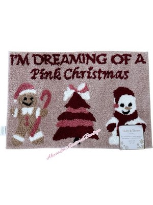 Pinkmas Gingerbread Bathroom Bath Rug 20x30 "I'M DREAMING OF A Pink ...