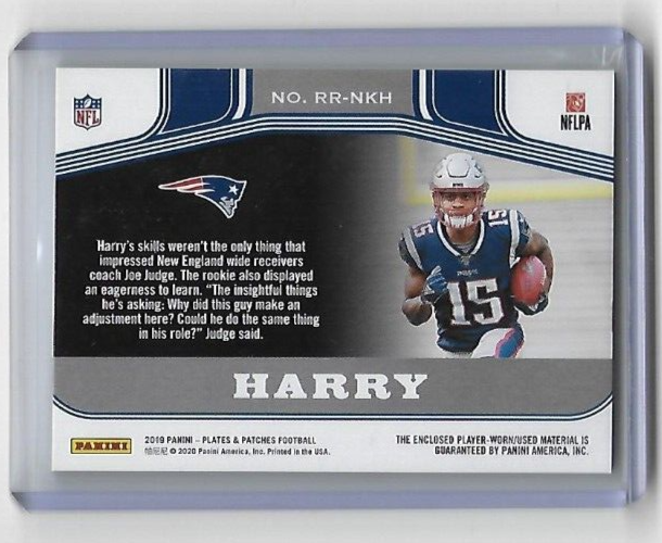 2019 Panini Plates & Patches Rookie Patch Auto /35 N'Keal Harry #RR-NKH ...