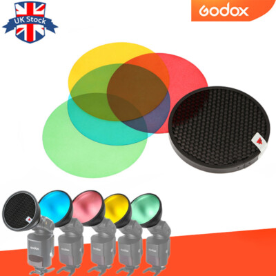 UK Godox AD-S11 Color Filter Gel Pack with Honeycomb Grid Cover For ...