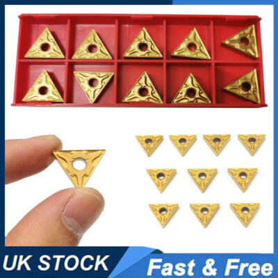 10x Lathe Carbide Triangular Tips Inserts Turning Cutting Tools TNMG ...