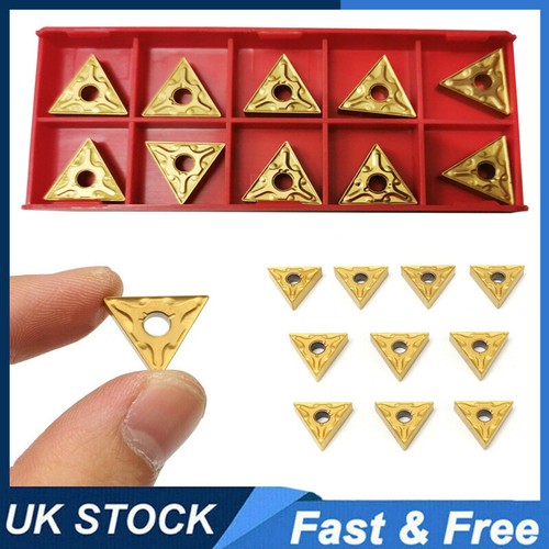 10x Lathe Carbide Triangular Tips Inserts Turning Cutting Tools TNMG ...