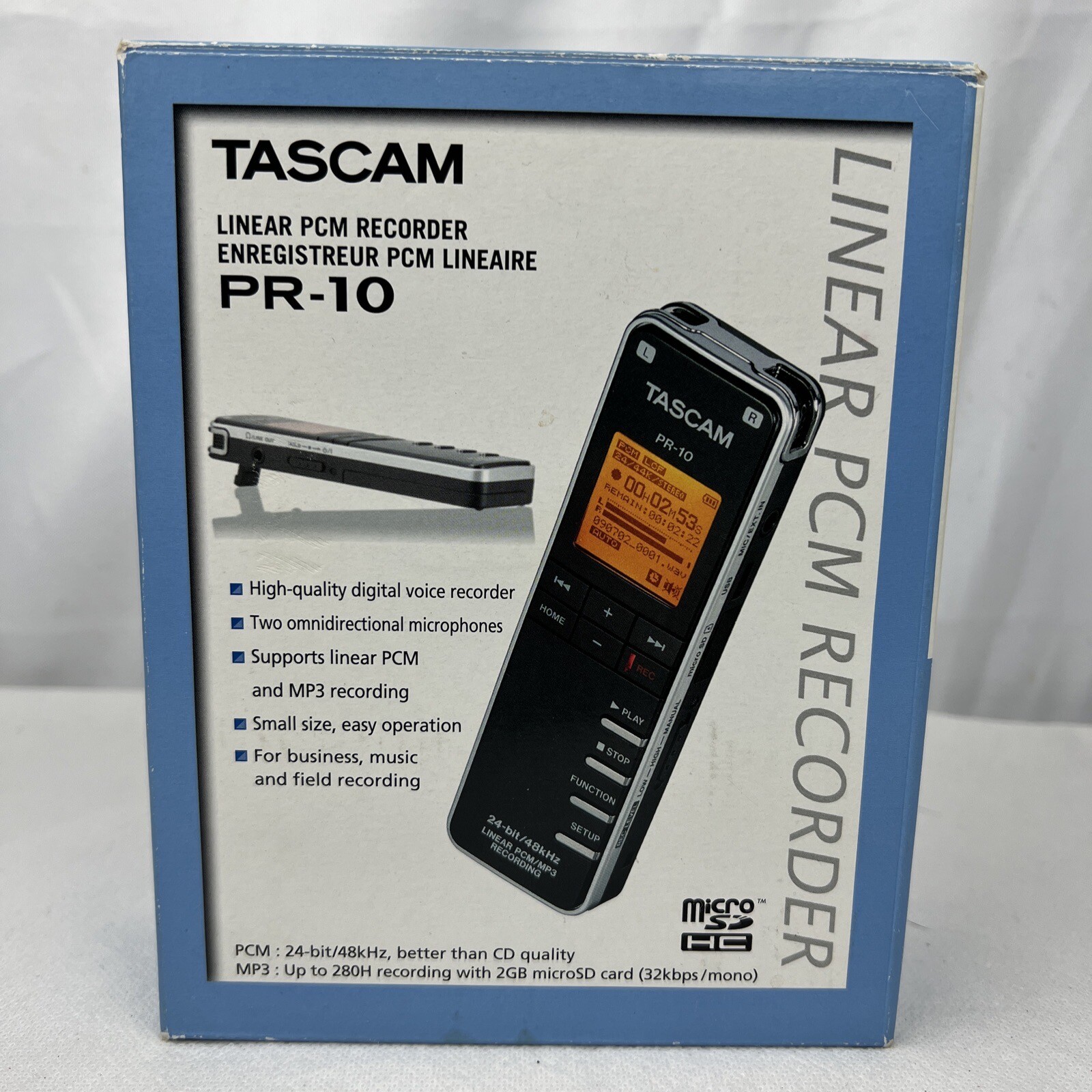Tascam PR-10 Stereo Handheld Digital PCM Recorder Voice Sound w/Box | eBay
