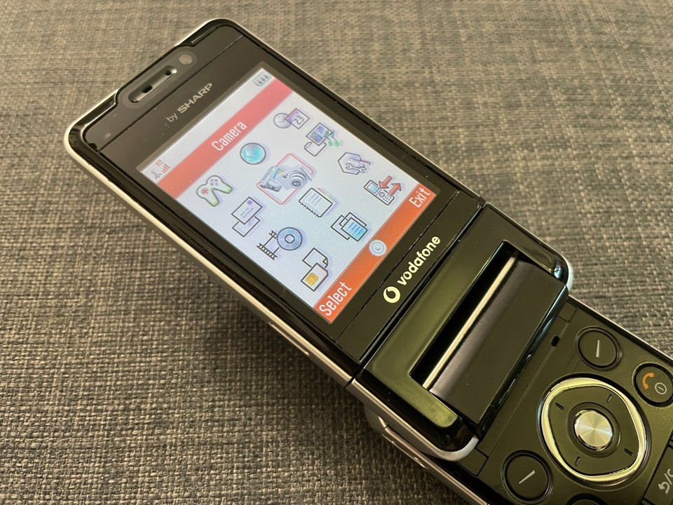 Used Rare SHARP Vodafone 903SH Black SX833 FW Unlocked 3G Flip Cell ...