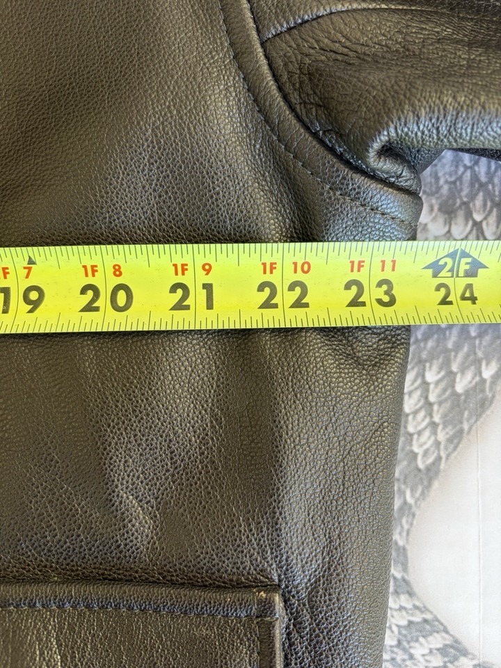 VINTAGE LL BEAN LEATHER AVIATOR JACKET BOMBER MENS GOATSKIN MEDIUM ...