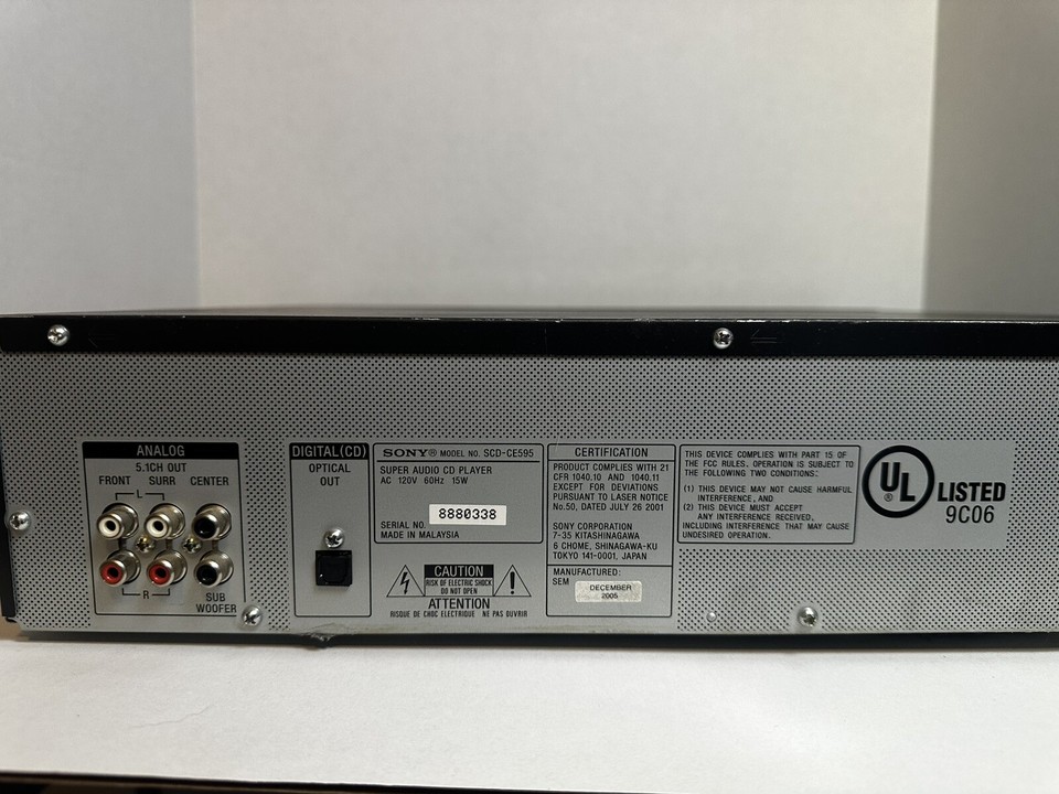 Sony SCD-CE595 Super Audio SACD/CD Player 5-Disc Changer TESTED No ...