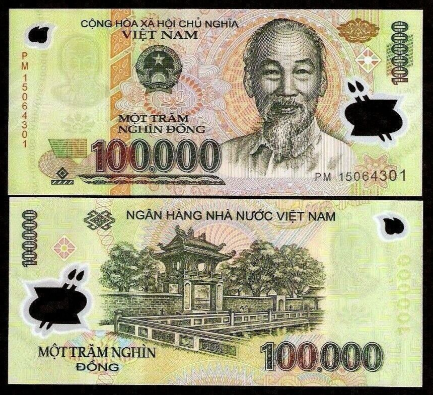 100,000 Vietnamese DONG 100000 x 1 Pcs Circulated Vietnam Currency VND ...