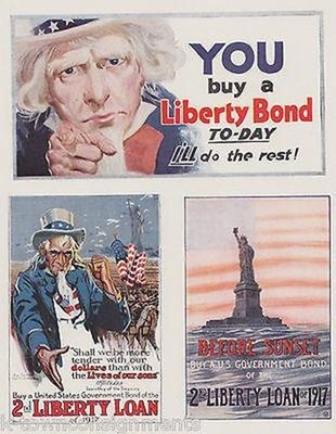 Uncle Sam I Want You War Bonds Vintage WWI Propaganda Poster Print | eBay
