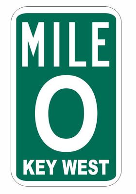 Mile Marker 0 Sticker Decal R1078 Key West Highway Sign YOU CHOOSE SIZE ...