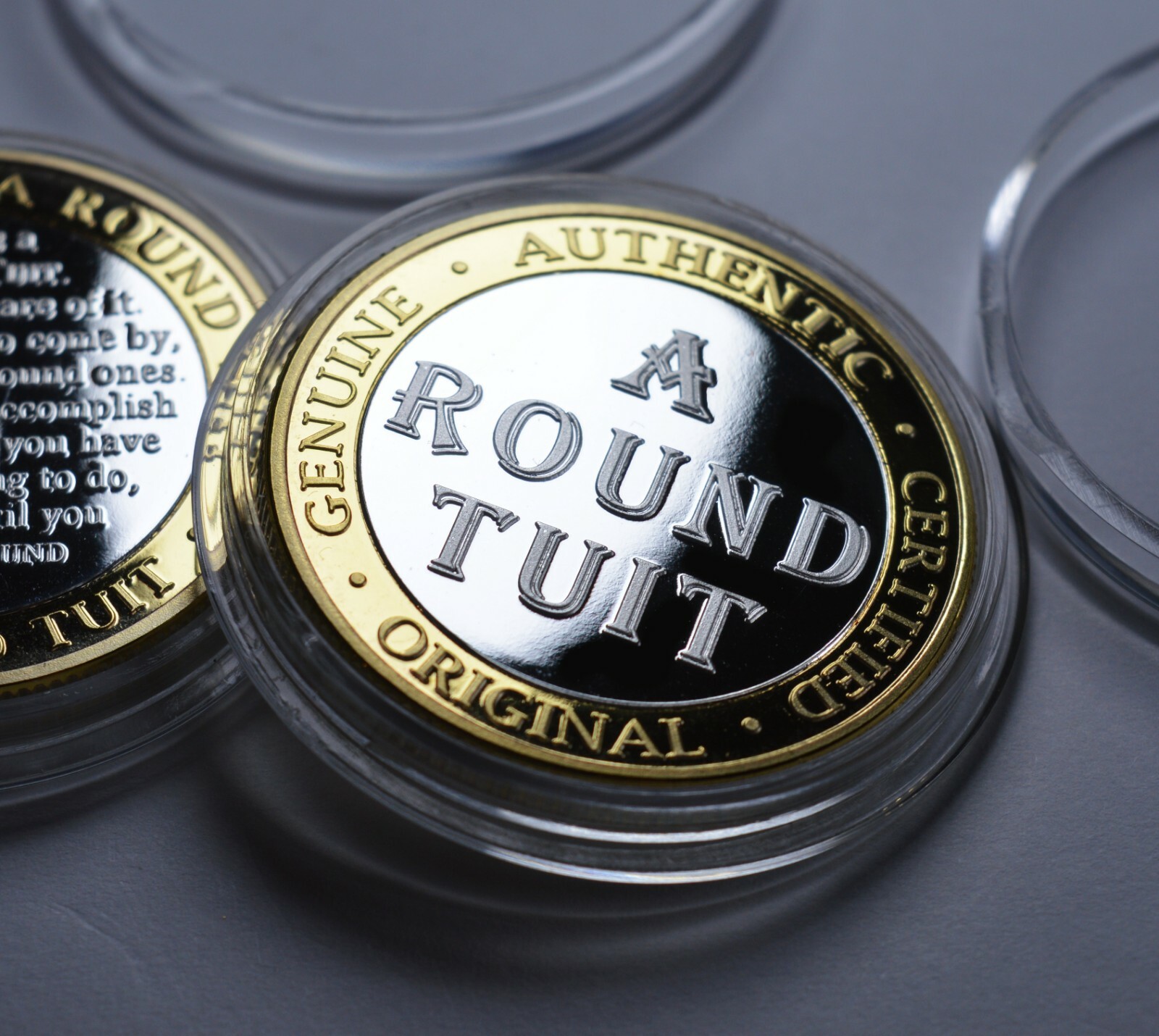 'A ROUND TUIT' Extremely Rare Coin. Gift/Present. Silver 24ct Gold Clad ...