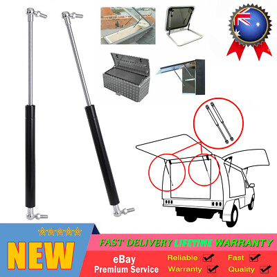(2)Gas Struts 450mmx 200N (8mm Shaft) for Caravan Camper Trailer Canopy ...