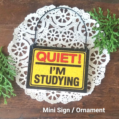 Mini Sign * Quiet I'm Studying * college DORM Student Fits over ...