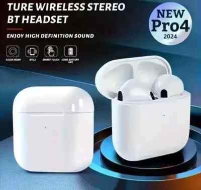 PRO4 TWS Wireless Bluetooth Earphones Air In-Ear Pods for iphone Samsung - WHITE | eBay UK