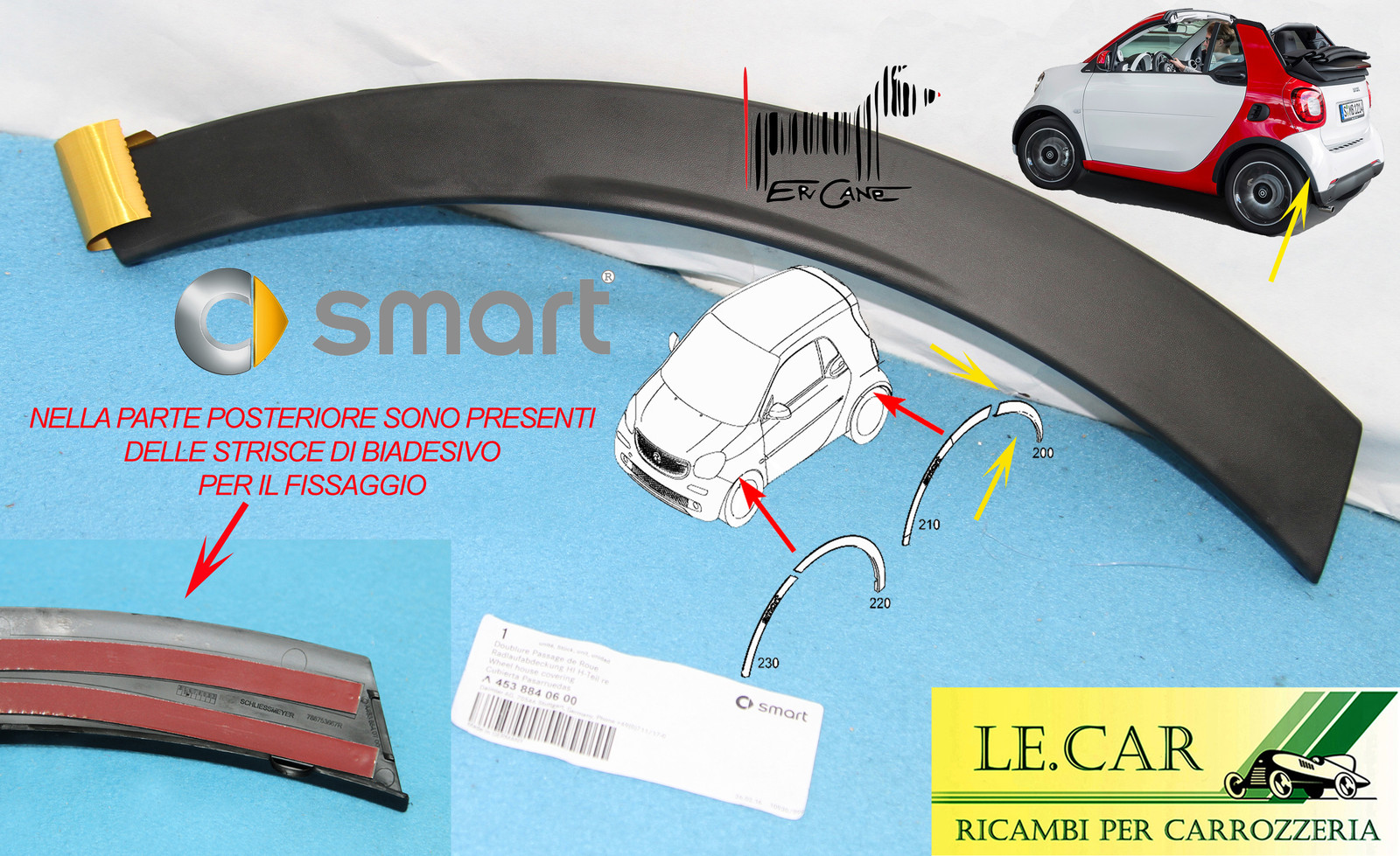ARCO RUOTA MODANATURA PARAURTI POSTERIORE SMART FORTWO 453 11/2014 | eBay