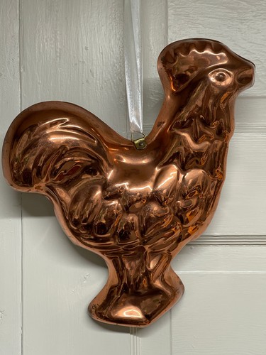 Vintage Copper Tin Lined Rooster Mold Wall Hanging Decor Chicken ...