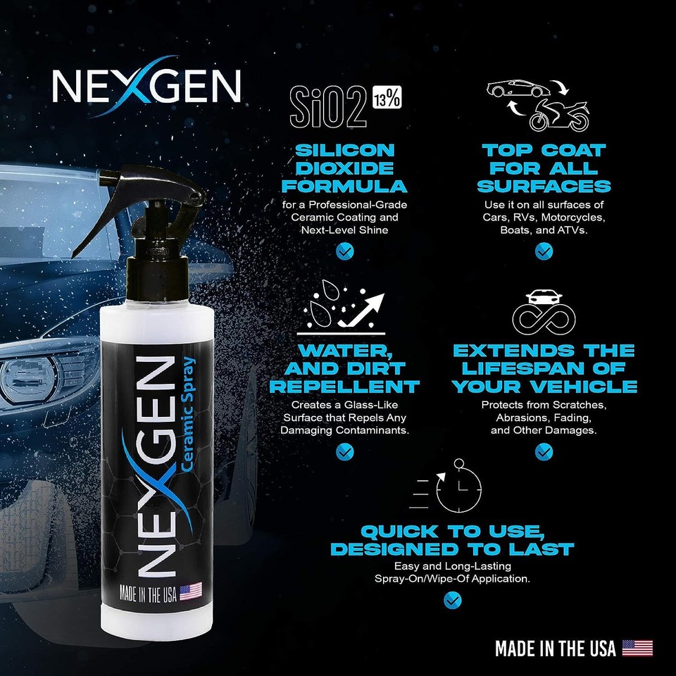 Nexgen Ceramic Spray Silicon Dioxide Easy to Apply Ceramic Coating ...