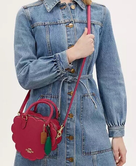 NWT COACH Crossgrain Leather Raspberry Shape Crossbody/Satchel Bag ...