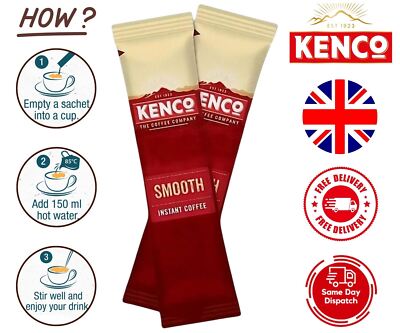 Kenco Smooth Instant One Cup Individual Coffee Sticks - 150 Sachets ...