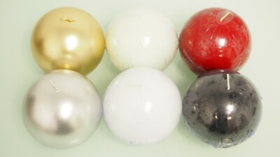 Large Wax Candles Round Balls Spheres Velas Wedding Home Garden Special ...