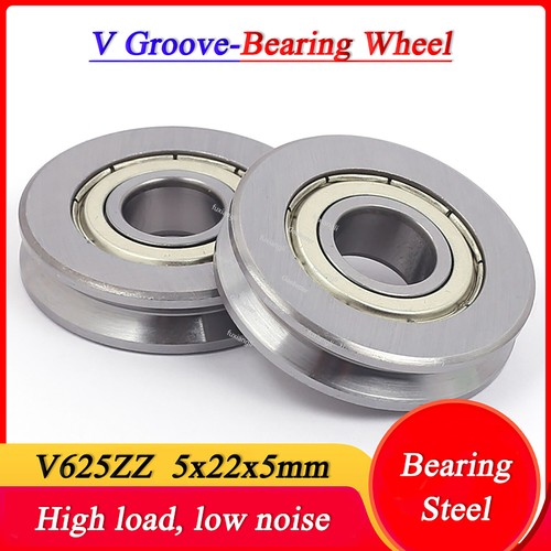 V Groove Metal Seal Guide Pulley Rail Ball Bearing V625ZZ 5x22x5mm ...