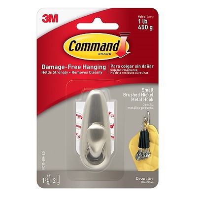 3M COMMAND Hooks, Mini, Utility, Ceiling, Jumbo, Large, Nickel ...