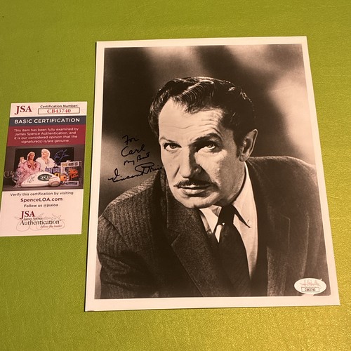 JSA COA Vincent Price Signed 8x10 Autograph B&W Photograph 7L1 | eBay