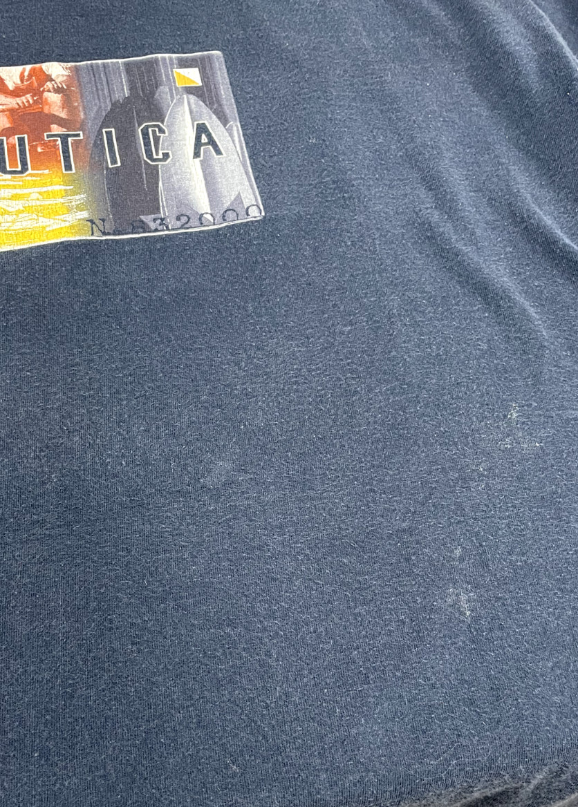 Vintage 2000s Nautica Boat Ship Surf Water Graphic Lo… - Gem