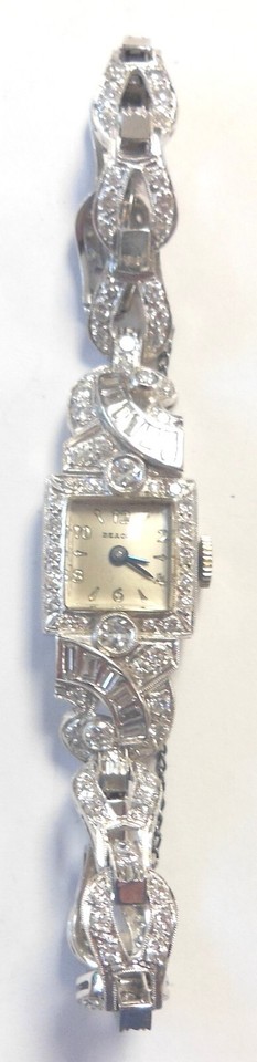 Nastrix Beacon Fabulous Solid Platinum 122 Diamond Studded 6.25" Wrist ...