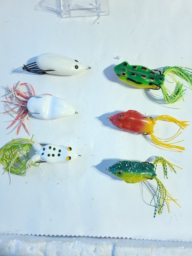 LOT OF 6 RUBBER FROG AND MOUSE LURES | eBay