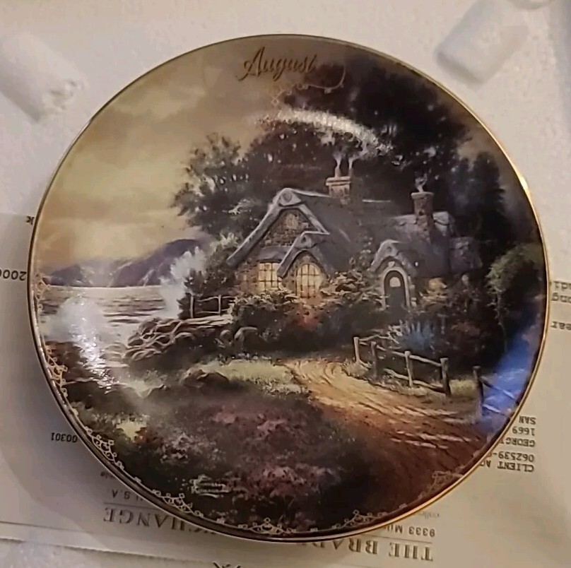 Thomas Kinkade Simpler Times Wooden Calendar with 12 Plates & 49 Tiles ...