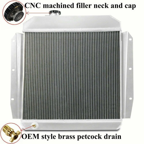 For 1955-59 57 Chevy Apache Truck GMC 100 150 4 Row Aluminum Radiator ...