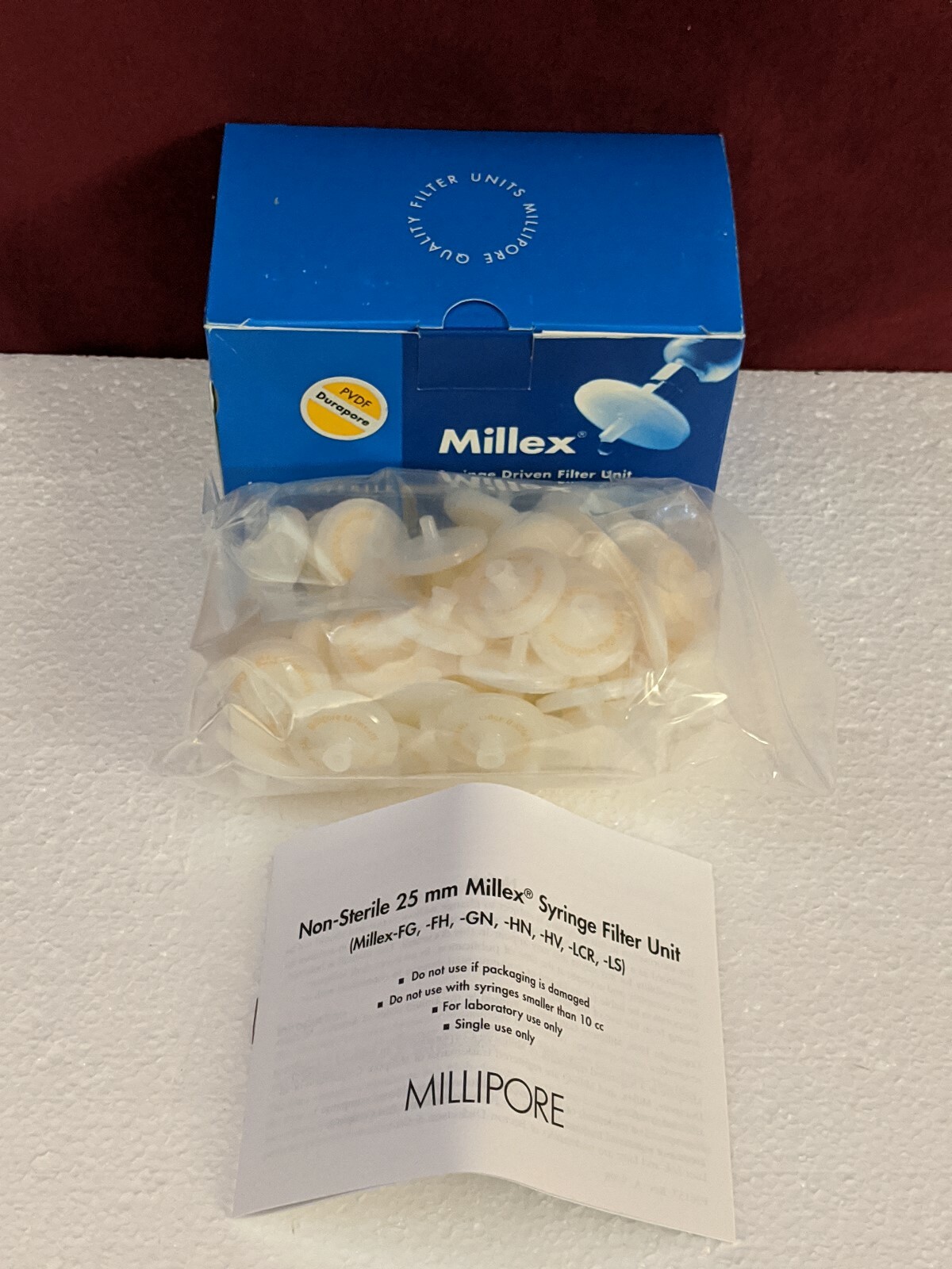 Millipore SLHV025NS Millex Syringe Filters 25mm 0.45um SLHV-025-NS ...