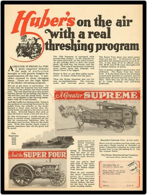 1928 Huber Greatest Supreme And Super Four 9" x 12" Metal Sign | eBay