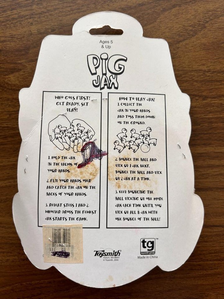 Pig Jax game 2004 jacks with ball Toysmith in package with instructions ...