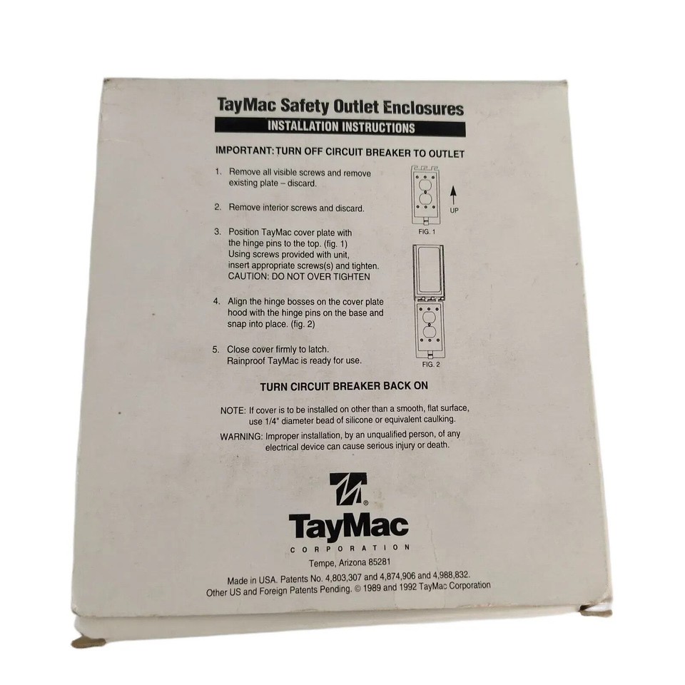 TayMac Safety Double Outdoor Outlet Enclosure Box Cover, 91510 ...