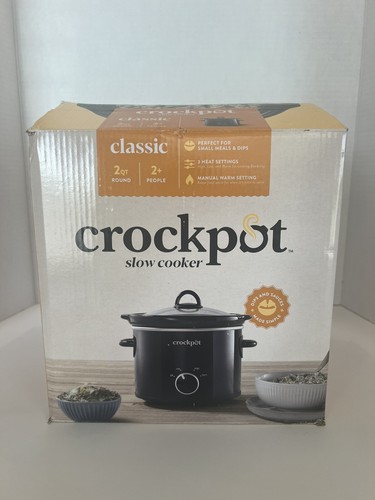 Crock Pot 2 Quart Manual Slow Cooker, Black, Brand New In Open Box | eBay