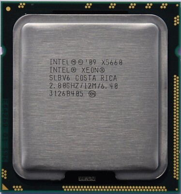 Intel Xeon X5660 SLBV6 2.80GHz Six Core 12MB 6.4GT/s Socket 1366 CPU ...