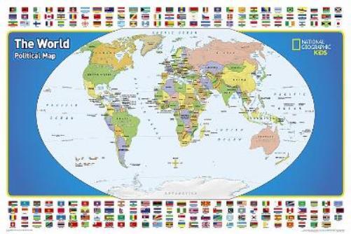 National Geographic Maps World For Kids, The, Poster Sized, Laminated ...