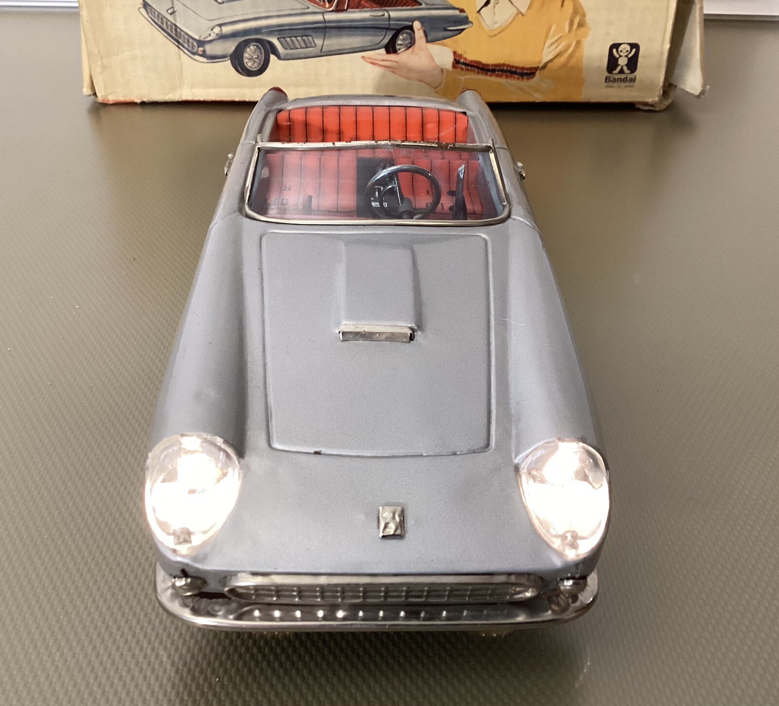 BANDAI FERRARI GEAR SHIFT CAR 4103 + OVP Japan Blechspielzeug 60er ...