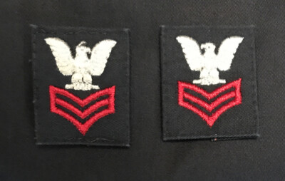 US Navy PO1/E6 Rate Coverall Sew-On BLUE Petty Officer 1st Class USN | eBay