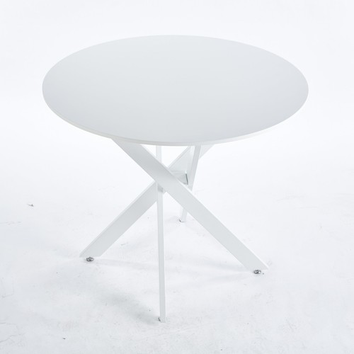 Modern Round Dining Table, White Metal Legs, 90cm | eBay