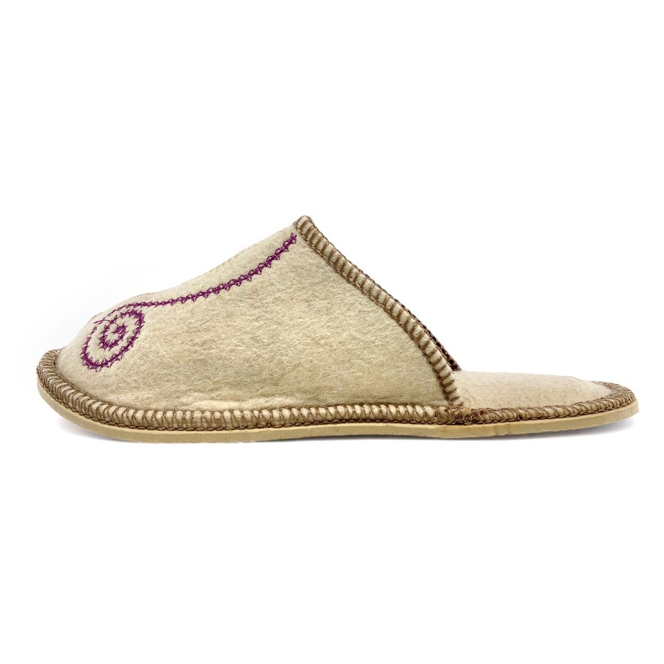 Purple Russian Felt Women's Slippers 100% Sheep Wool Warm Cozy, Not ...