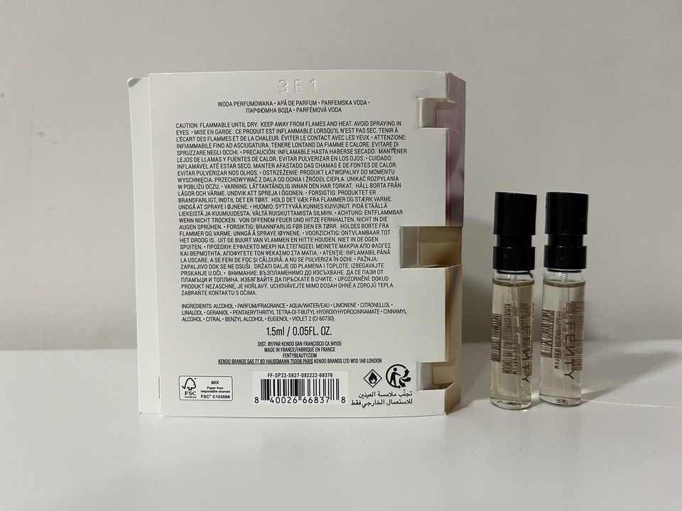 New Fenty Beauty by Rihanna Fenty EDP 2 x 1.5 ml perfume samples | eBay