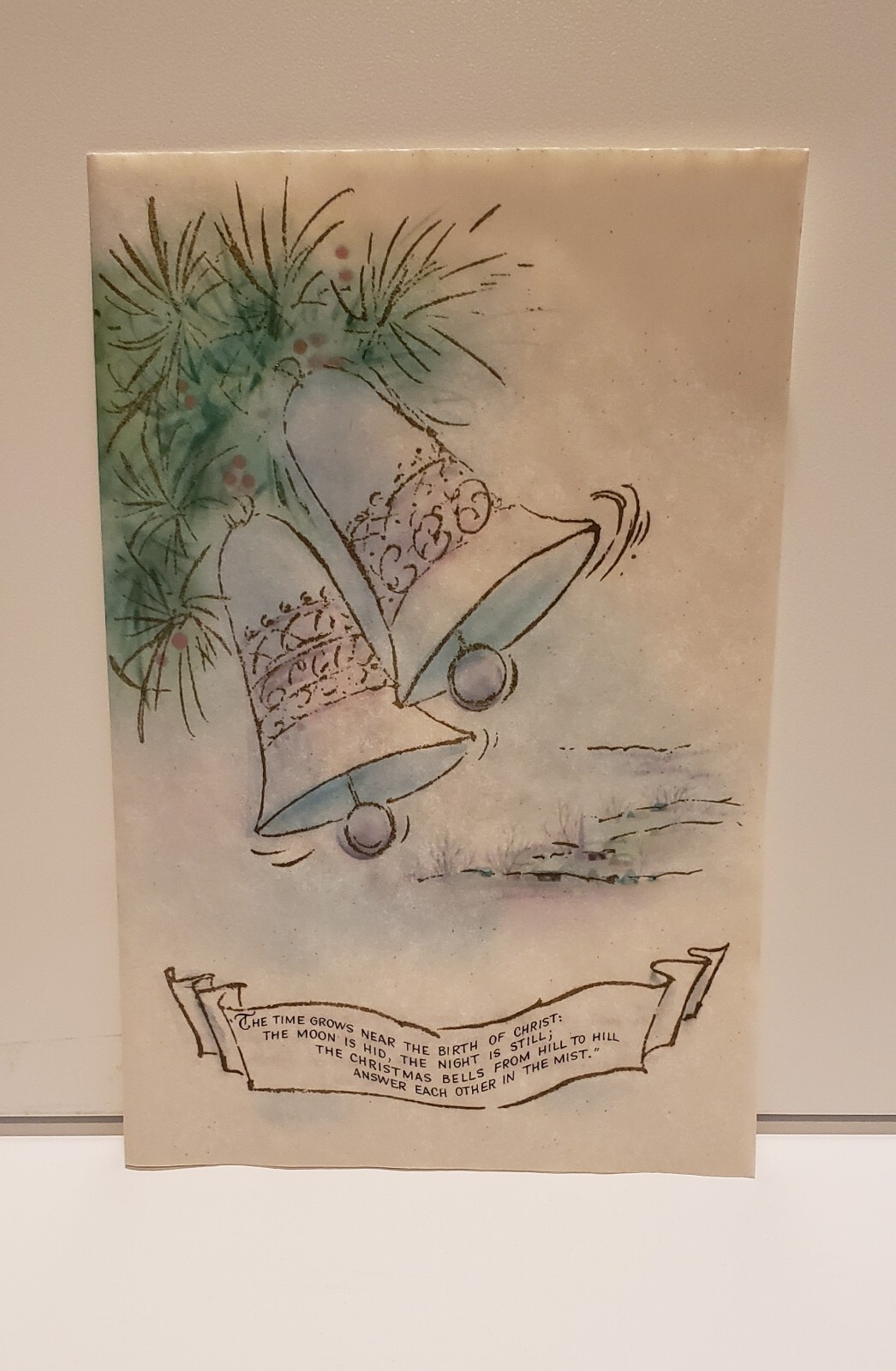 21 Vtg "The Sunshine Line" Parchment Christmas Cards w/ Orig Box and ...