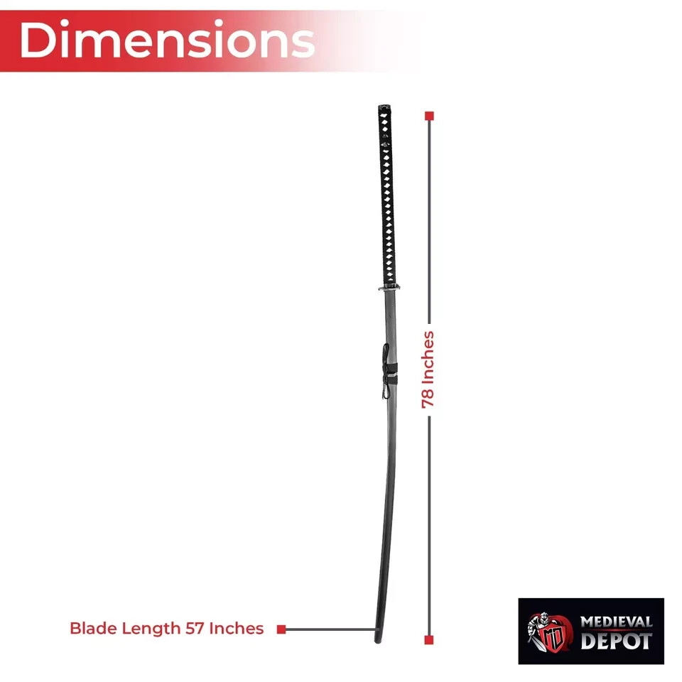 Japanese Nodachi Metal Giant Full Tang Sword - Traditional Overall 78 ...