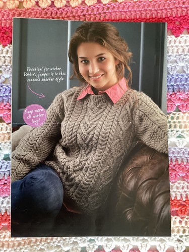 Ladies Debbie Bliss Aran Cable Sweater Knitting Pattern. Used Mag ...