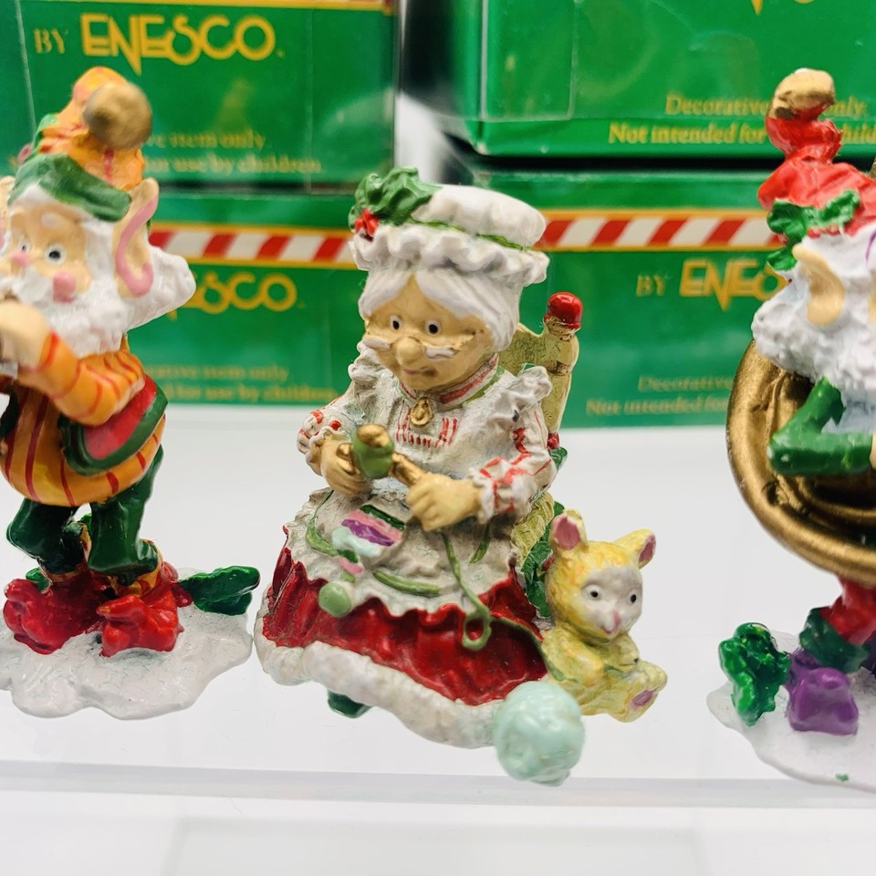 Enesco North Pole Village signed by Sandi Zimnicki-5 Pewter Elf Figures ...