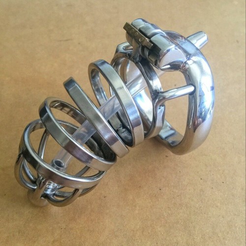 Stainless Steel Male Chastity Device Long Cage Men Metal Lock Belt ...