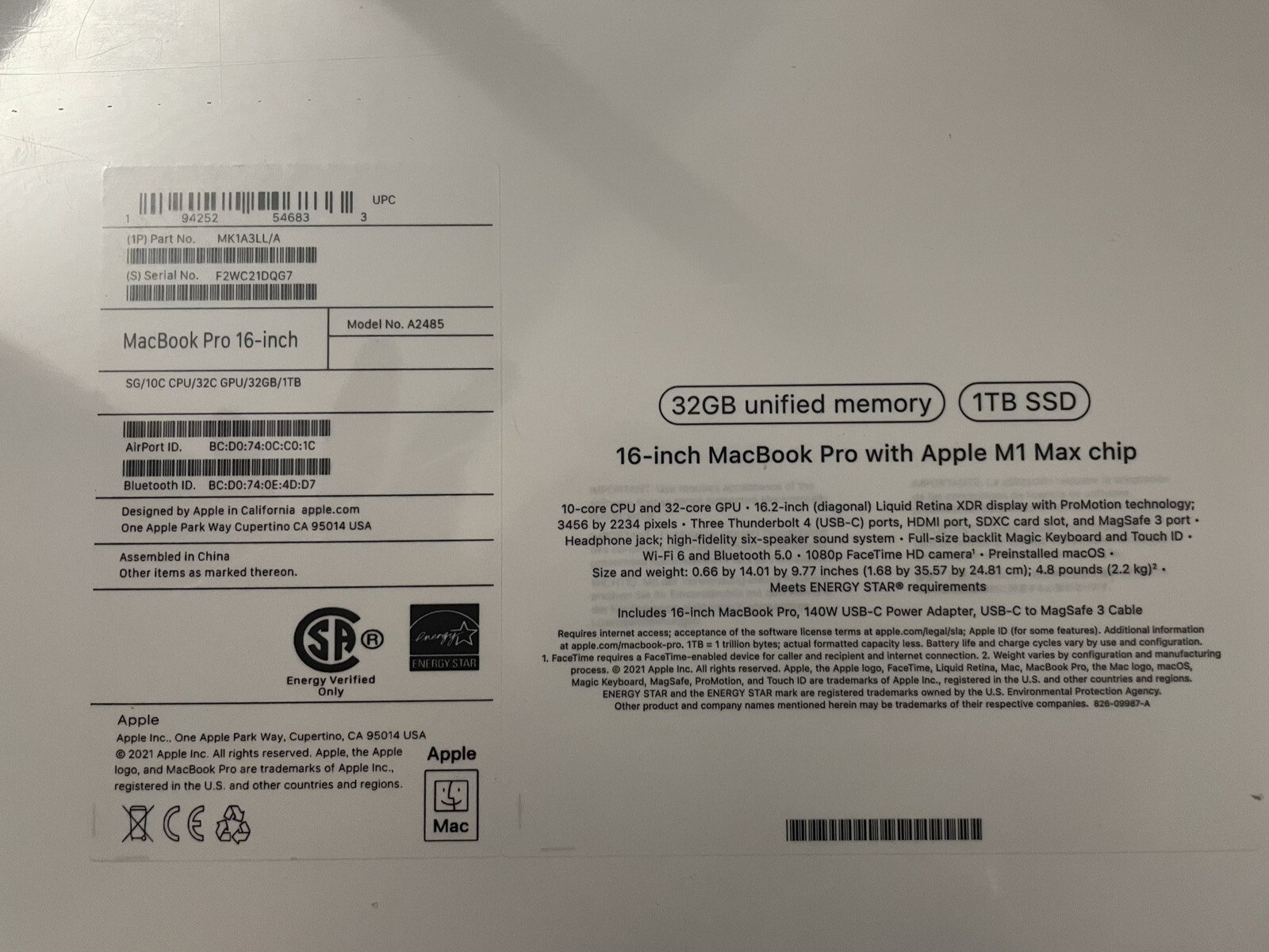 Apple MacBook Pro (1TB SSD, Apple M1 Max, 32GB) Laptop - Space Gray for ...