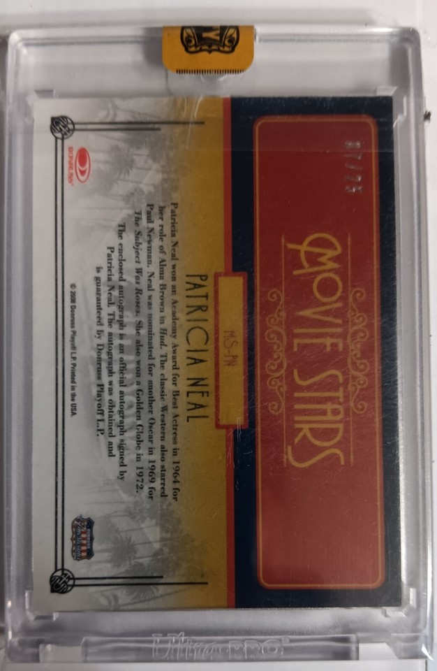 2008 DONRUSS CELEBRITY CUTS PATRICIA NEAL AUTOGRAPH AUTO #7/25 ACTRESS ...